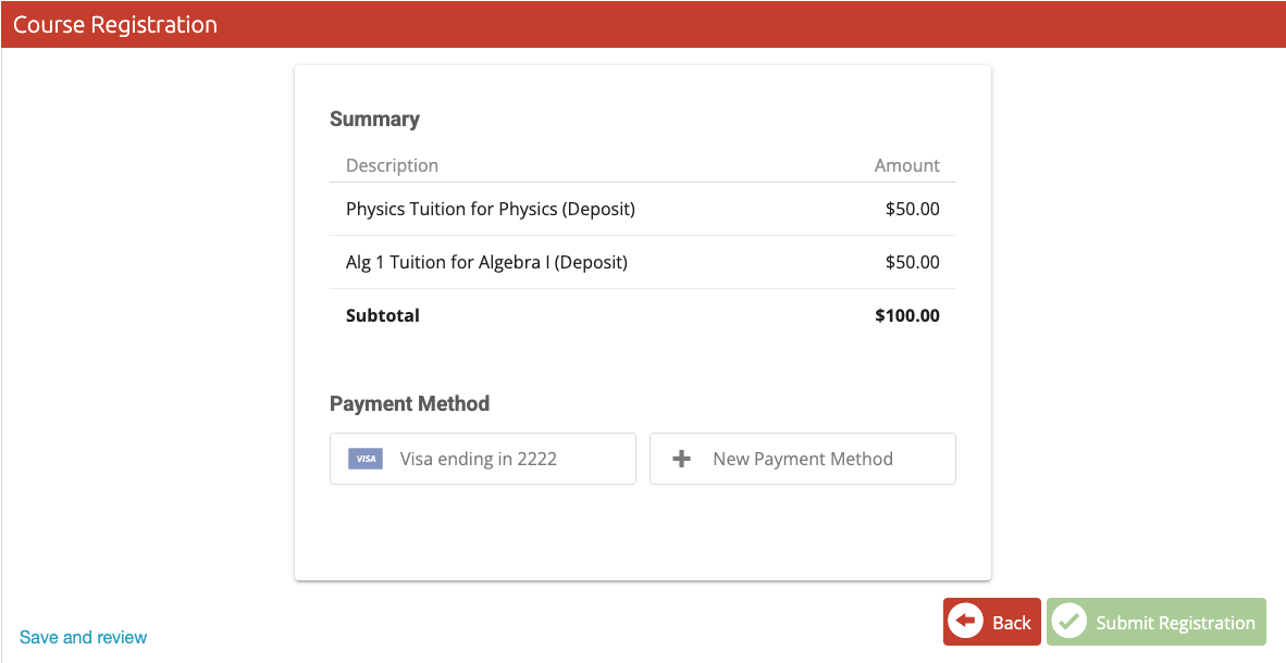 Course Registration Part 3 - Registration Payments